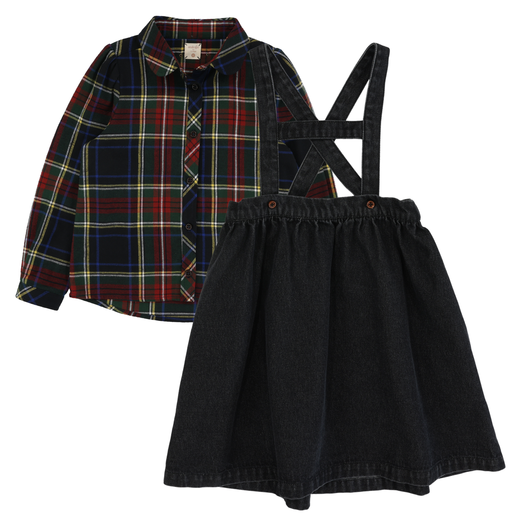 Plaid And Denim Jumper Set – Lil Legs Baby